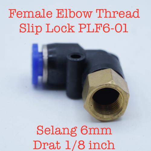 Jual PLF6-01 PLF 6-01 Slip Lock Konektor Elbow Fitting Selang 6mm to ...