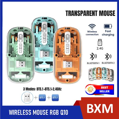 Promo Mouse Wireless Bluetooth Transparan Mouse RGB Magnetic ...