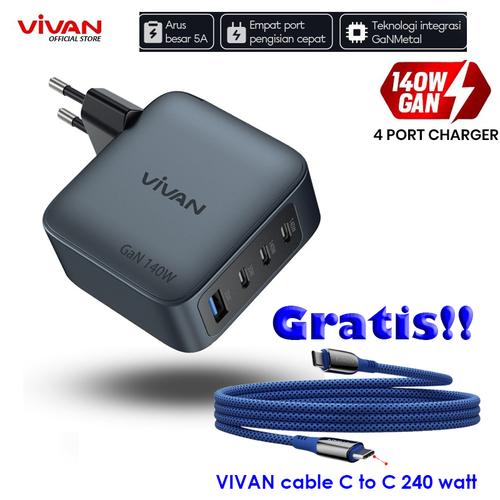 Jual VIVAN 140 WATT GaN05 Gan Charger 140W for Laptop Smartphone ...