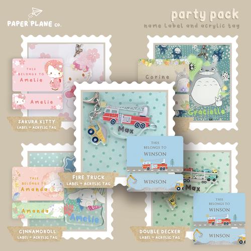 Jual Birthday Party Pack Label Nama dan Gantungan Kunci - Fire Truck ...
