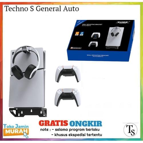 Jual Dobe Wall Mount Bracket for PS5 / PS 5 Slim Console Stand Holder ...