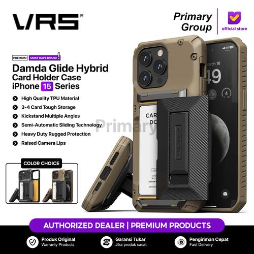 Promo Case iPhone 15 Pro Max 15 Pro VRS DESIGN DAMDA GLIDE HYBRID Wallet - Black Groove, iPhone ...
