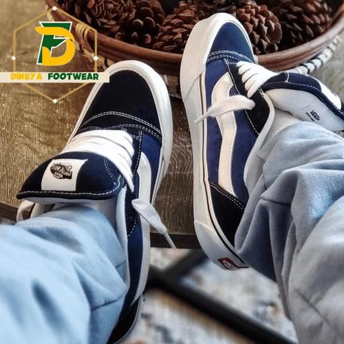 Promo Sepatu Pria Wanita Vans Knu Skool navy (biru) low cut full canvas ...