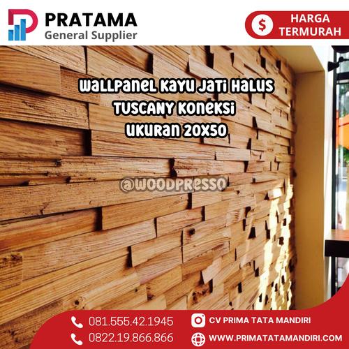 Jual Panel dinding kayu jati 3D | ukuran 20x50x1,6cm Woodpanel Halus ...