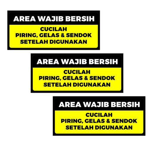 Jual Stiker Himbauan Dapur Cuci Piring Setelah Digunakan - 5x14cm ...
