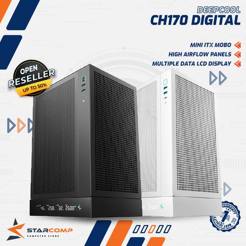 Promo DEEPCOOL CH170 DIGITAL Black / White Mini ITX SFF Case Gaming CH ...