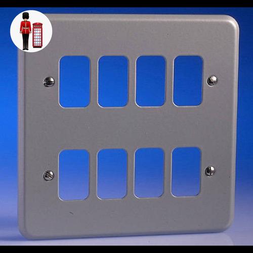 Jual Saklar MK Grid Switch K3498 8 Gang Alum Surface Grid Plate Grey ...
