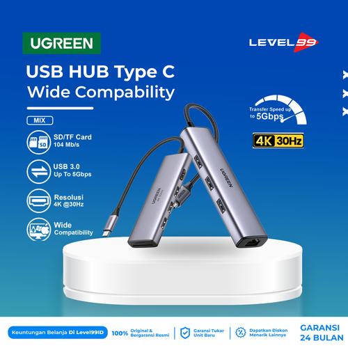 Jual UGREEN USB HUB Type C USB 3.0 HDMI 4K 60HZ SD/TF Card - 15495 5in1 - Kota Surabaya ...