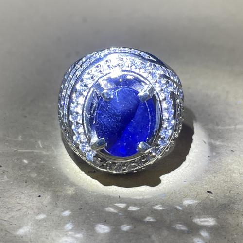 Jual BATU PERMATA NATURAL BLUE SAPPHIRE ANTIK TWO COLOR 2 warna ...
