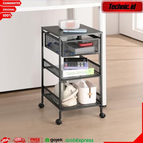 Jual Stora Rak Troli Kantor 3 Tingkat Trolley Office 3 Tier Black Rak ...
