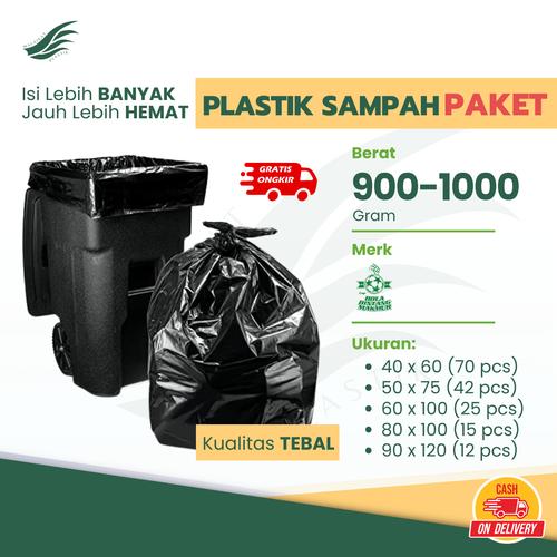 Jual Plastik Sampah Hitam Uk. 40 x 60 | 50 x 75 | 60 x 100 | 80 x 100 | 90 x 120 paket 1kg ...
