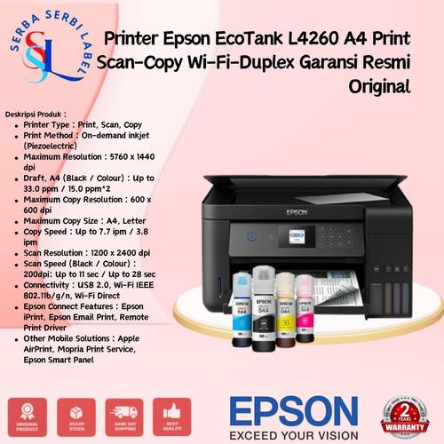 Jual Epson L4260 Printer L 4260 EcoTank A4 Wi-Fi Duplex All in One Ink ...