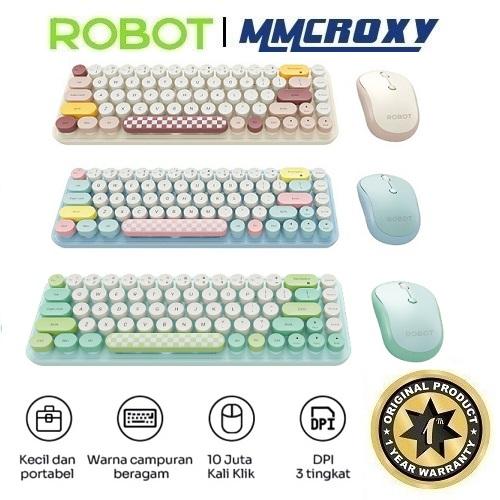 Promo Robot KM3600 Keyboard Mouse Wireless Combo Set 2.4G Stylish Mini ...
