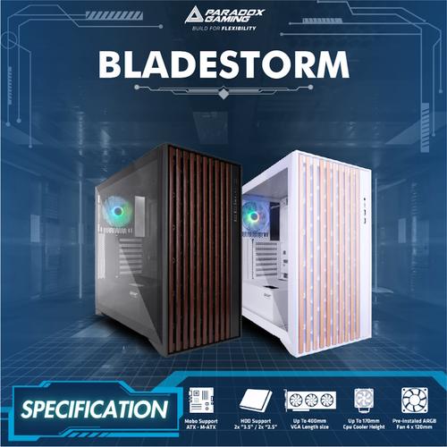 Promo PARADOX GAMING BLADE STORM | Aesthetic PC Case - Hitam Cicil 0% ...
