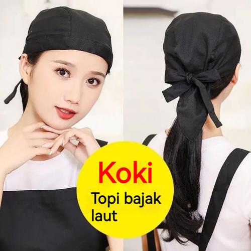 Jual Topi Koki Pola Pribadi Topi Dapur Uniseks Topi Koki Bajak Laut ...