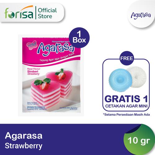 Promo [FREE Cetakan Agar Mini] Agarasa Strawberry 10 gram Box 6 Pcs ...
