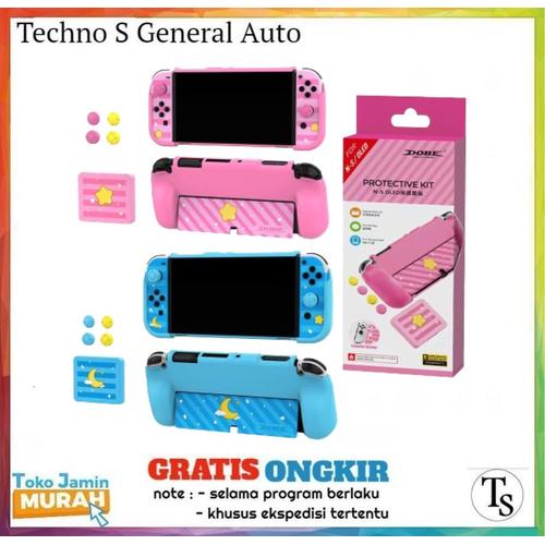 Promo Dobe Protective Kit Set Nintendo Switch OLED 7 in 1 Case iTNS-2120 - Pink - pink - Jakarta ...