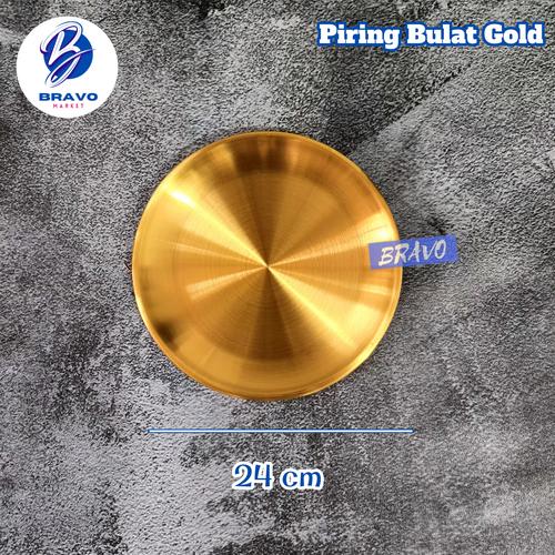 Jual Piring Bulat Gold| Piring Stainless Gold| Piring Korea Aesthetic ...