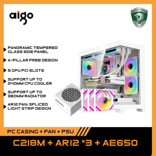 Promo AIGO C218M M-ATX PC Casing [WITH 3 ARGB FAN] Cicil 0% 3x - Jakarta Pusat - darkFlash ...