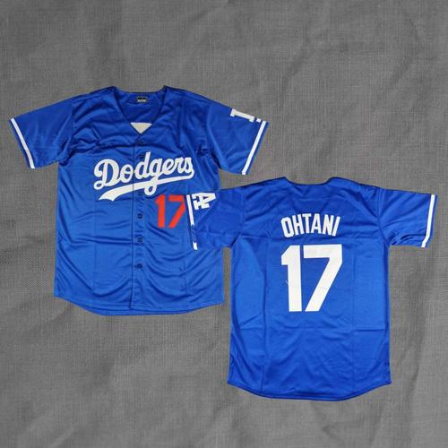 Jual BORDIR Baju Jersey Baseball Shohei Ohtani Los Angeles Dodgers Biru ...