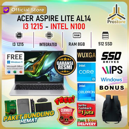Promo ACER ASPIRE LITE AL14 I3 1215 - INTEL N100 8GB 512GB W11+OHS -51M ...