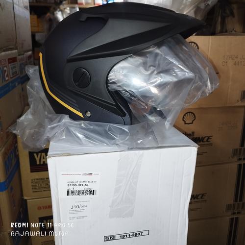 Jual 87100HFLSL Helm / Honda Helmet Half Face Blue V2 AHM Original ...