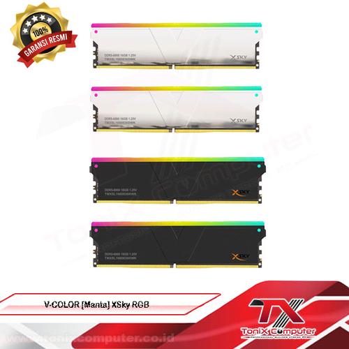 Promo V-COLOR Manta XSky Black / White RGB 32GB (16GBx2) DDR5 6000MHz ...