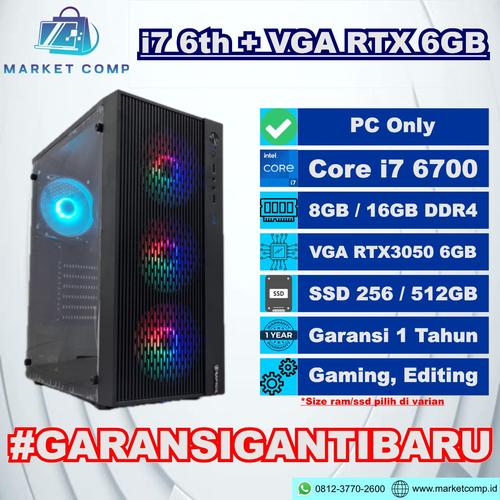 Jual PC Gaming Core i7 6th Gen RTX3050 • CPU Komputer Rakitan Editing ...