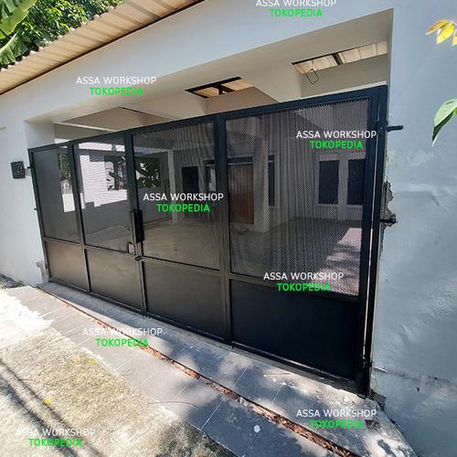 Jual Pagar custom model plat berlubang, plat esser bagian bawah, pagar ...