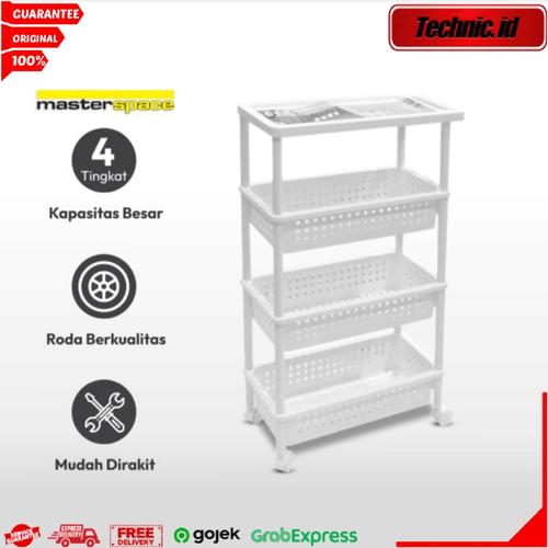 Jual Masterspace Rak Troli Minimalis 4 Tingkat Multipurpose Rack 4 ...