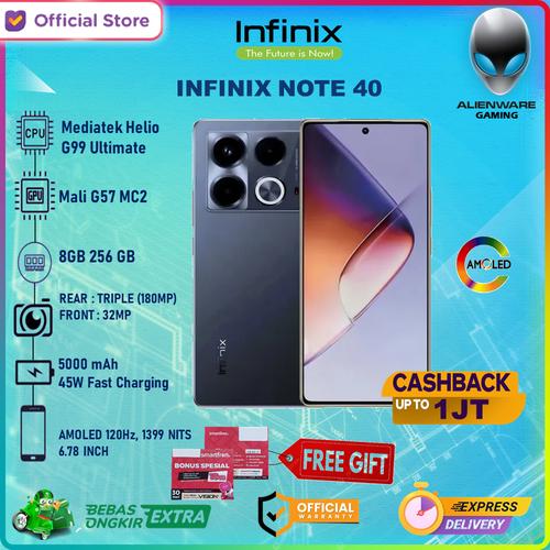 Promo Infinix Note 40 8/256GB Garansi Resmi - UNIT+TWS, BLACK Cicil 0% ...
