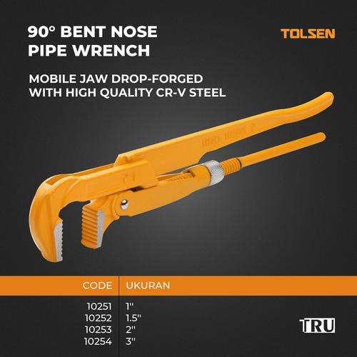 Jual Kunci Pipa Tang Pipa / 90° BENT NOSE PIPE WRENCH 1, 1.5, 2, 3 inch ...