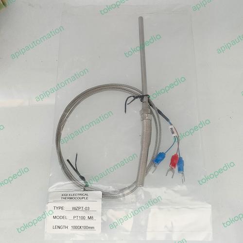 Jual Temperatur Sensor Suhu, RTD PT100 derat M8 PROBE 100mm - Kab ...