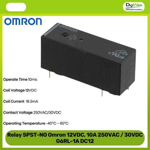 Jual Relay SPST-NO Omron 12VDC, 10A 250VAC / 30VDC G6RL-1A DC12 - Kota ...