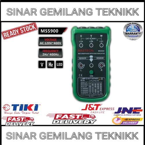 Jual MS5900 Mastech Three Phase Motor Rotation Indicator Listrik 3 ...