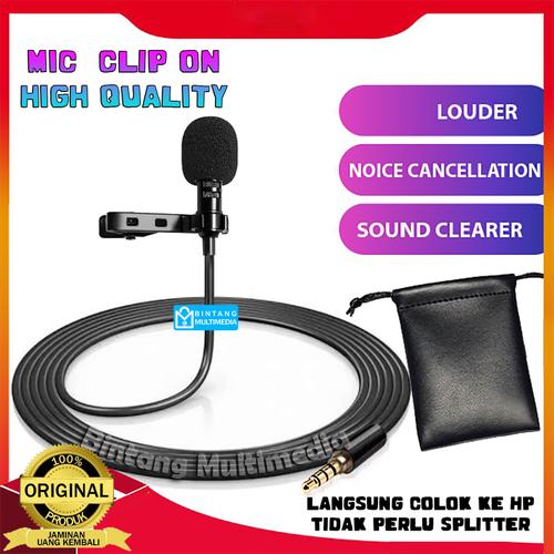 Jual Mic Clip On Deluxe Lavalier Microphone HP Mikrofon Klip Handphone ...