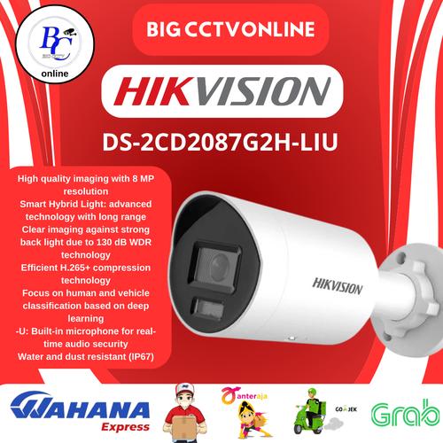 Jual HIK DS-2CD2087G2H-LIU-HIKVISION IP CAMERA 8 MP Smart Hybrid Light with ColorVu Fixed Mini ...