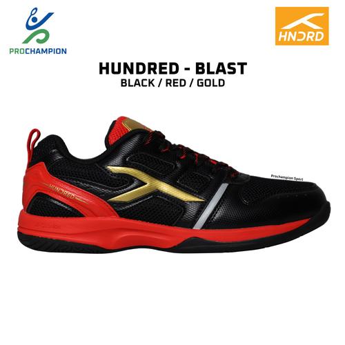 Promo New ! Sepatu Badminton HUNDRED HNDRD BLAST Black Red Gold - 42 ...