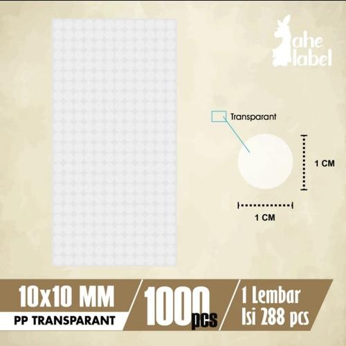 Jual STIKER BULAT 1 CM STIKER TRANSPARAN BULAT STIKER SEGEL 10X10 MM ...
