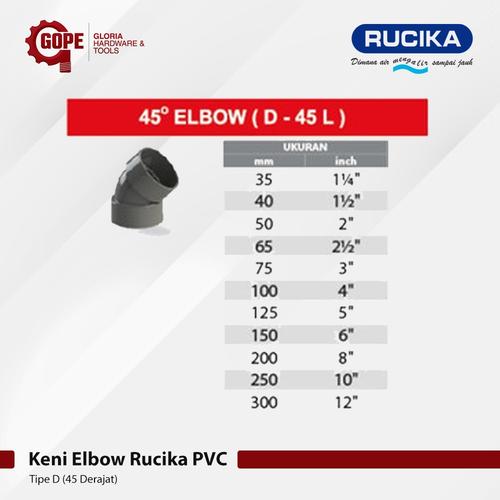 Jual Keni Elbow Sambungan Pipa Paralon PVC Rucika 45 Derajat D - 6 ...