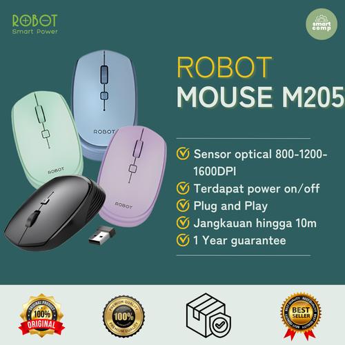 Jual Robot Mouse Wireless M205 Wireless Mouse 2.4Ghz 16000DPI - Black - Kota Surabaya - Smart IT ...