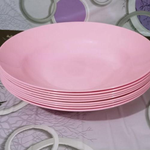 Jual 12 pcs piring plastik cantik.. piring tebal piring warna premium ...