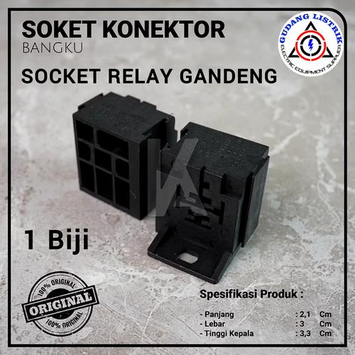 Jual 1 Biji Socket Rumah Relay Gandeng Bangku 5 Lubang Kosongan Tanpa ...
