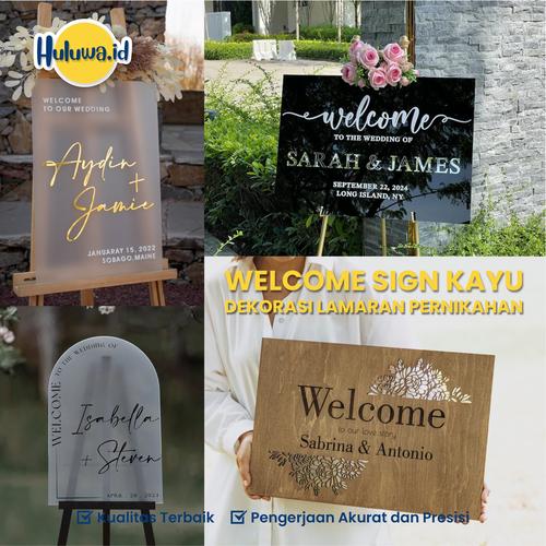 Jual Welcome Sign Kayu / Dekorasi Lamaran Pernikahan / Wooden Sign ...