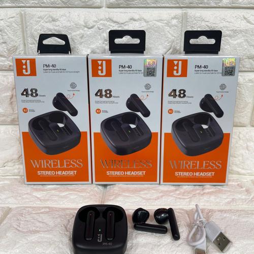 Jual Headset Handsfree TWS Bluetooth J PM-40 Wireless PM40 Stereo Bass ...