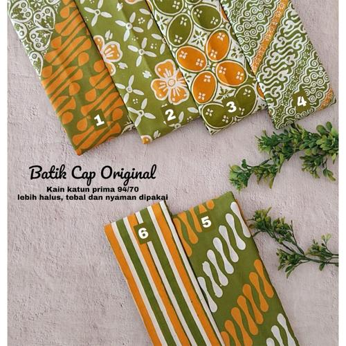 Jual Kain Batik Cap Original Serian Warna Hijau Kuning 3 - Kota ...