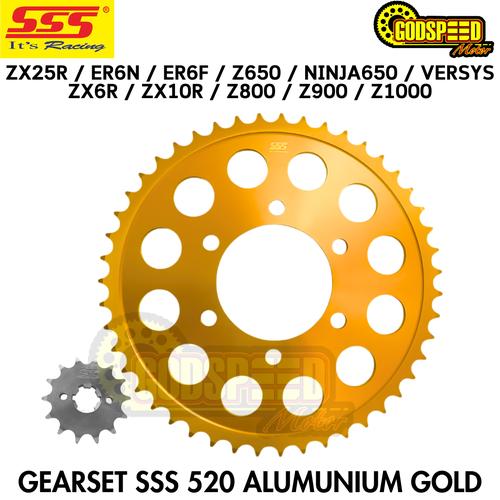 Jual GEAR GIR BELAKANG SSS 520 ALUMUNIUM GOLD RACING ZX25 ER6 Z650 ...