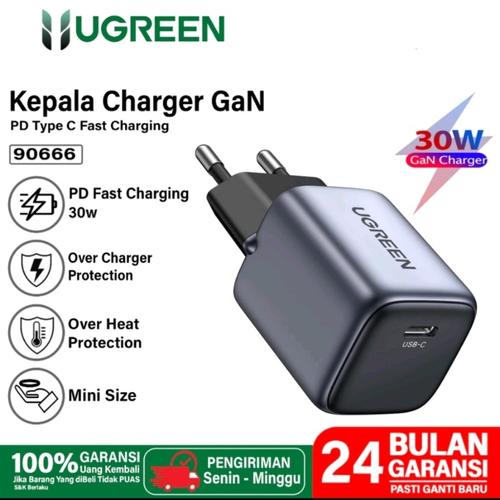 Jual Ugreen 90666 Nexode Adapter Kepala Charger PD Type-C 30W GaN Mini ...
