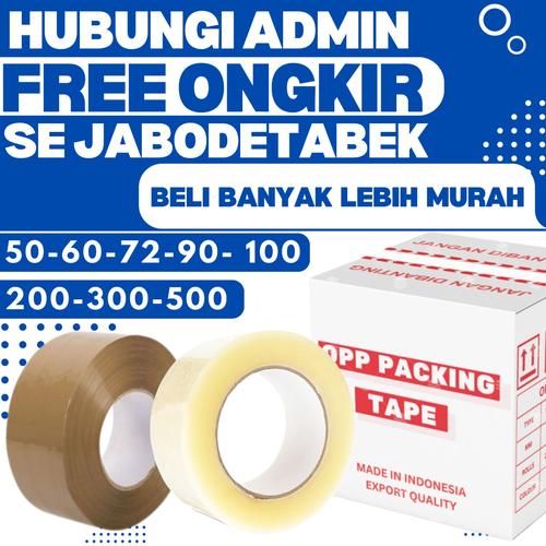 Jual Lakban Bening Coklat 2" 2 Inch 45mm 50 60 72 90 100 200 300 500 Yard Inci OPP Plakban Tape ...