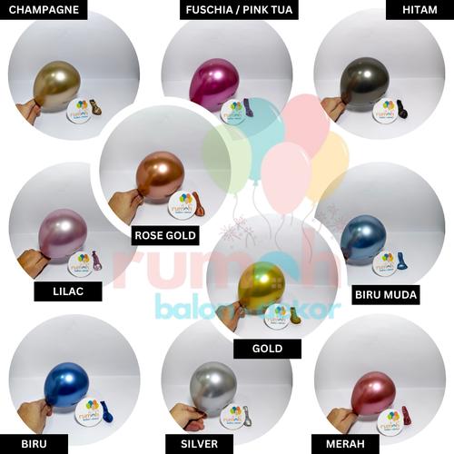 Jual BALON LATEX CHROME 5 INCH / BALON METALIK CHROME PER PACK ISI 10 ...